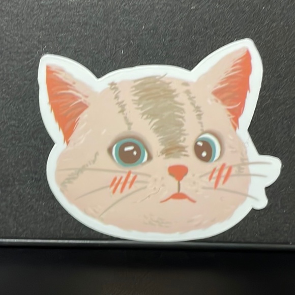 Design | Cartoon Cat Face Sticker | Poshmark